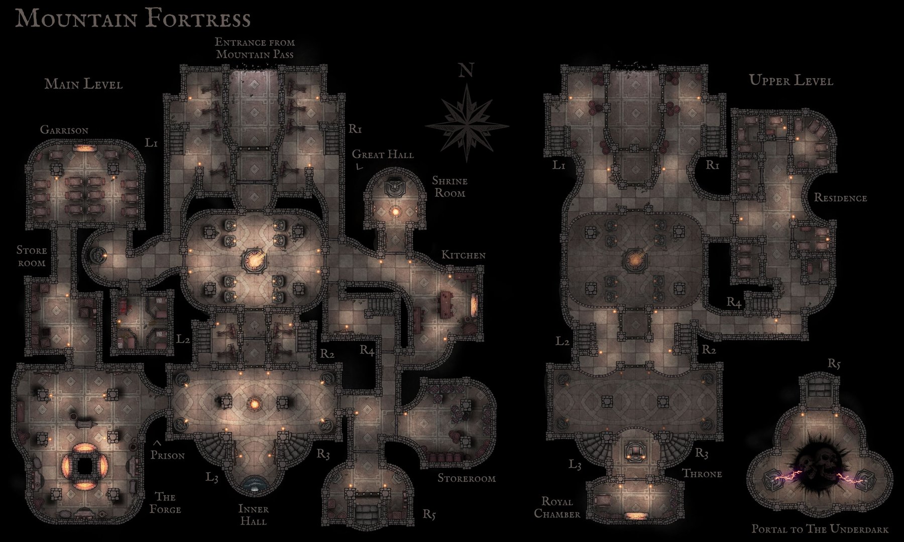 Mountain Fortress - PreFlat | Inkarnate - Create Fantasy Maps Online