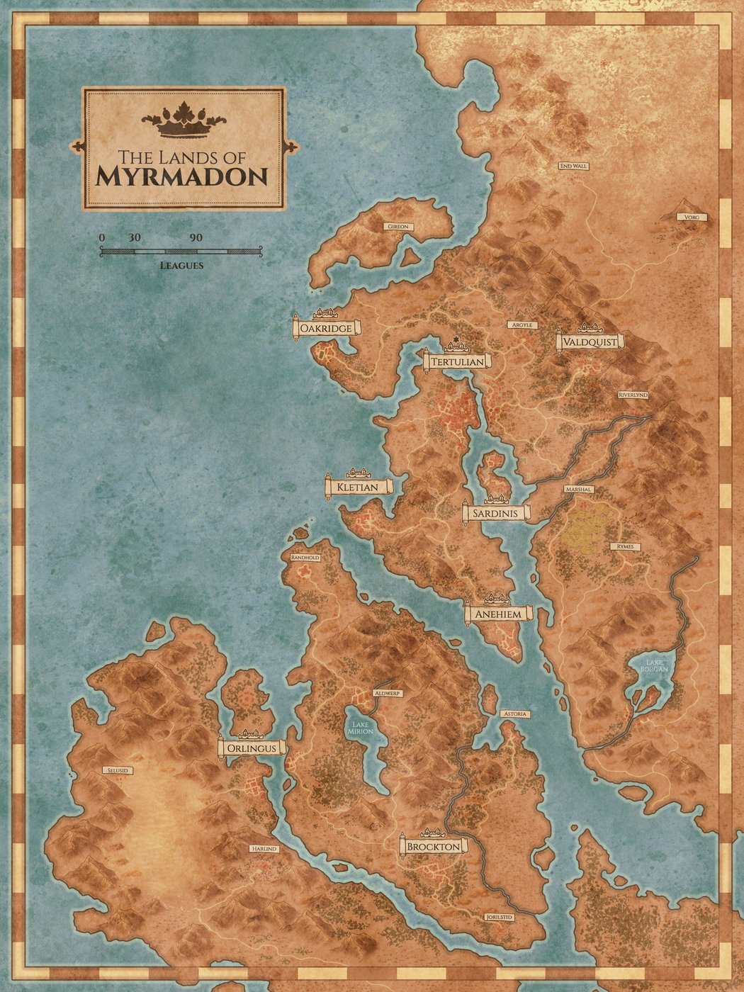 The Lands of Myrmadon (Revised) | Inkarnate - Create Fantasy Maps Online