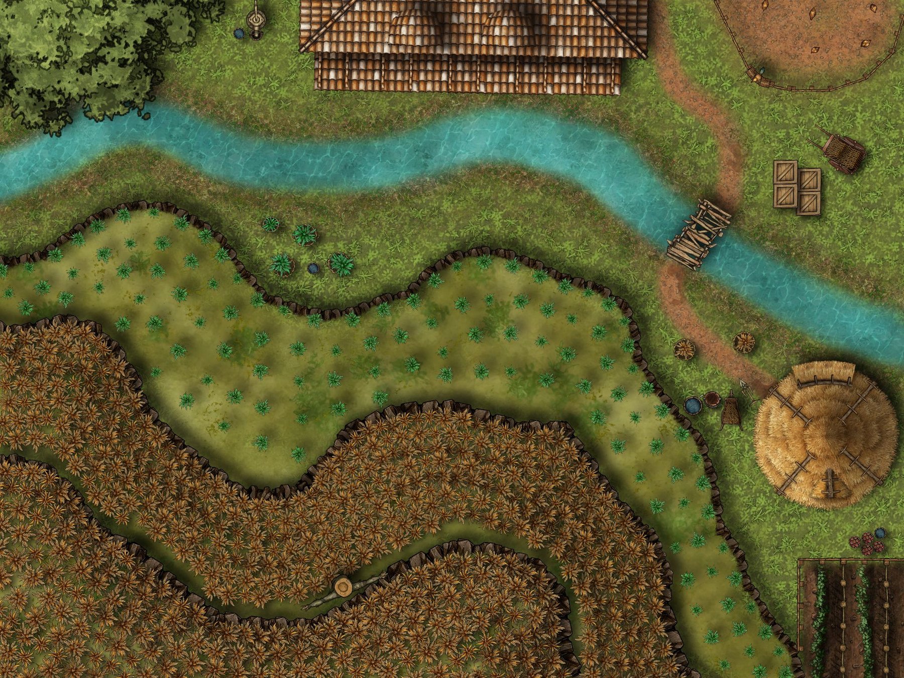 A humble rice terraces farm | Inkarnate - Create Fantasy Maps Online