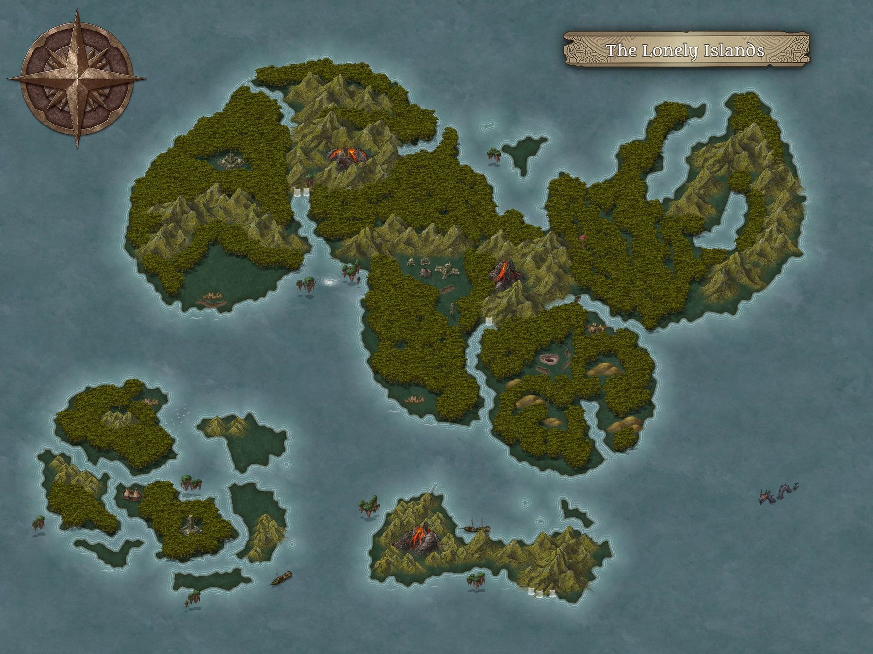 The Lonely Islands | Inkarnate - Create Fantasy Maps Online