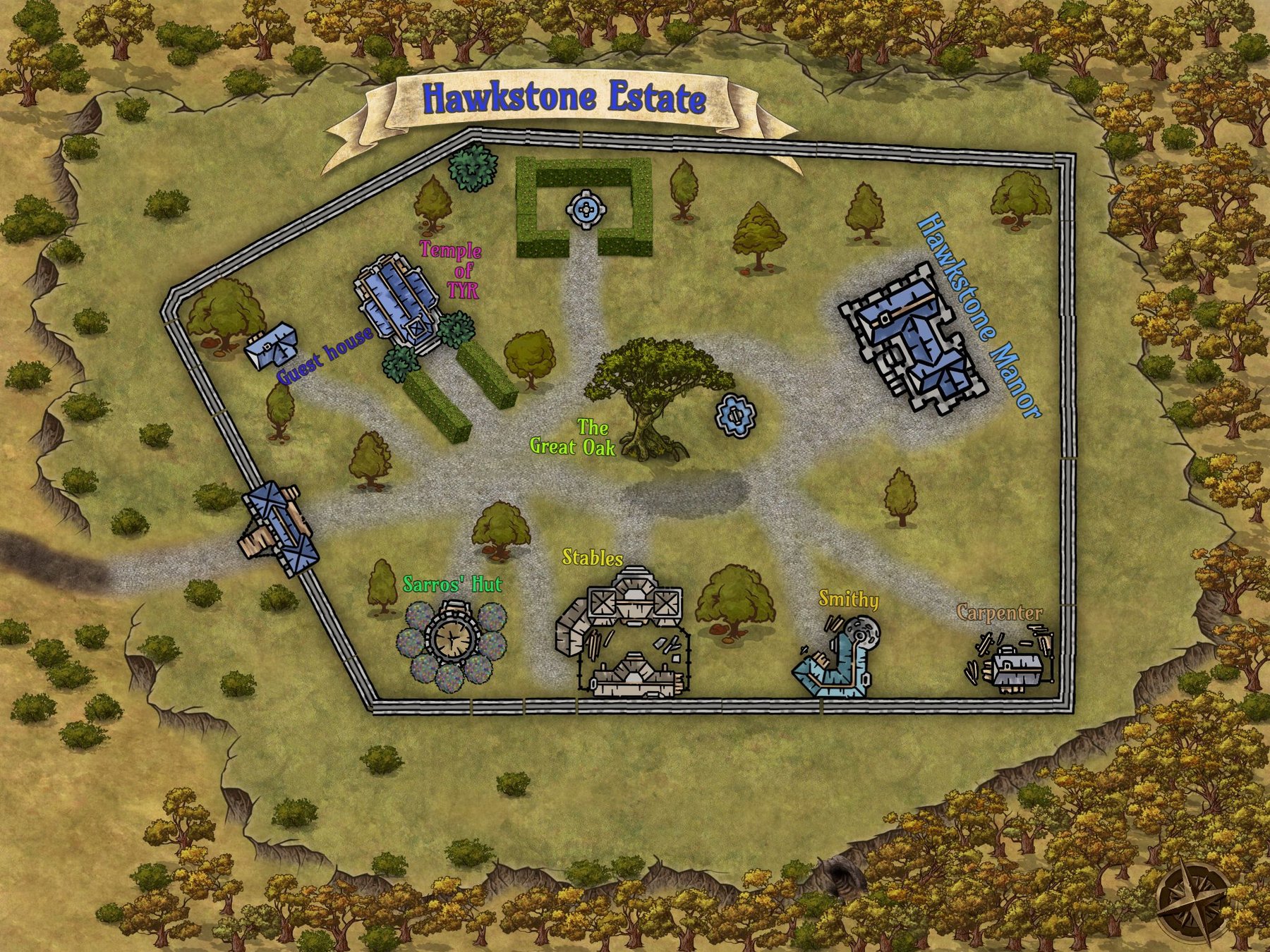 Hawkstone Manor | Inkarnate - Create Fantasy Maps Online