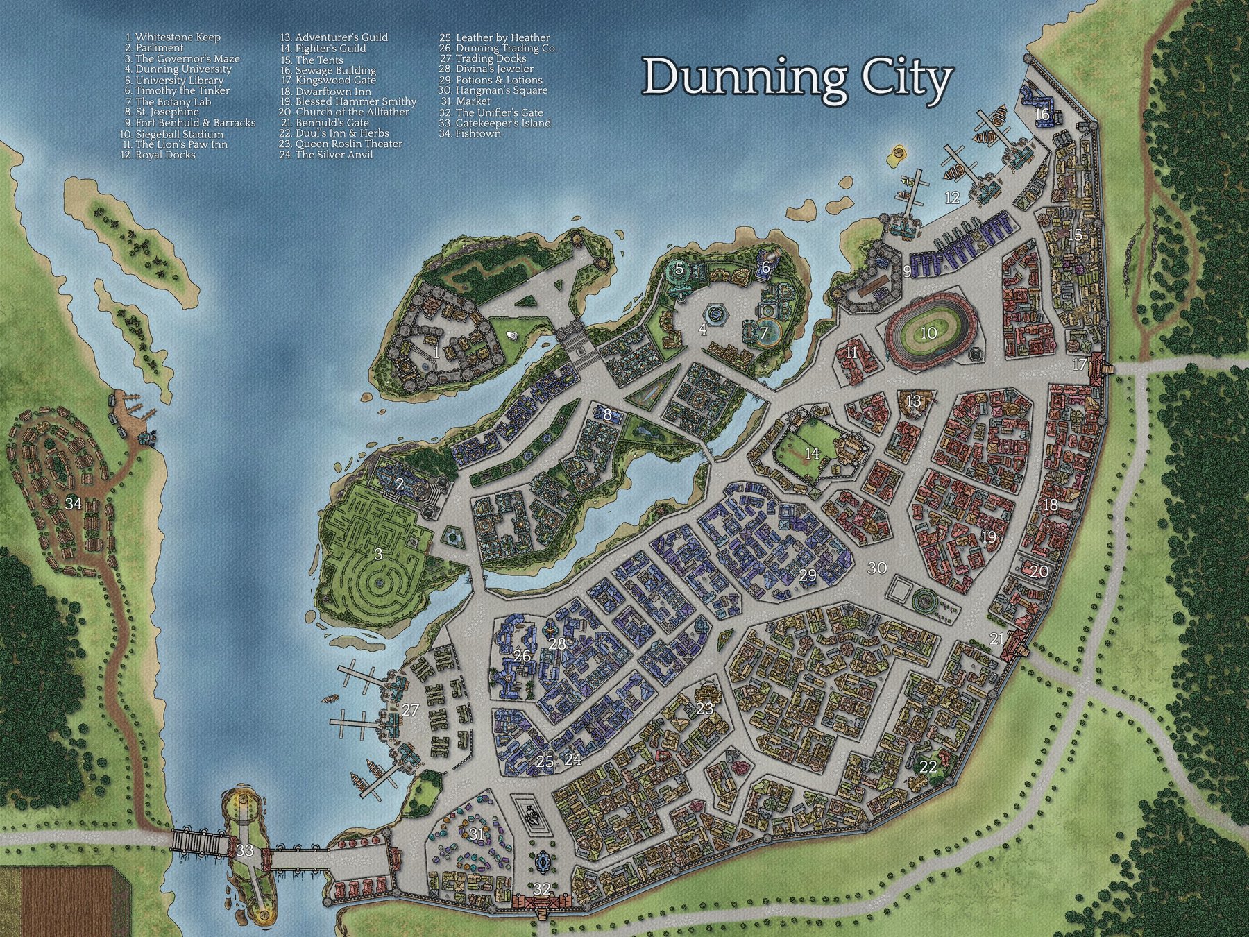 Dunning City | Inkarnate - Create Fantasy Maps Online