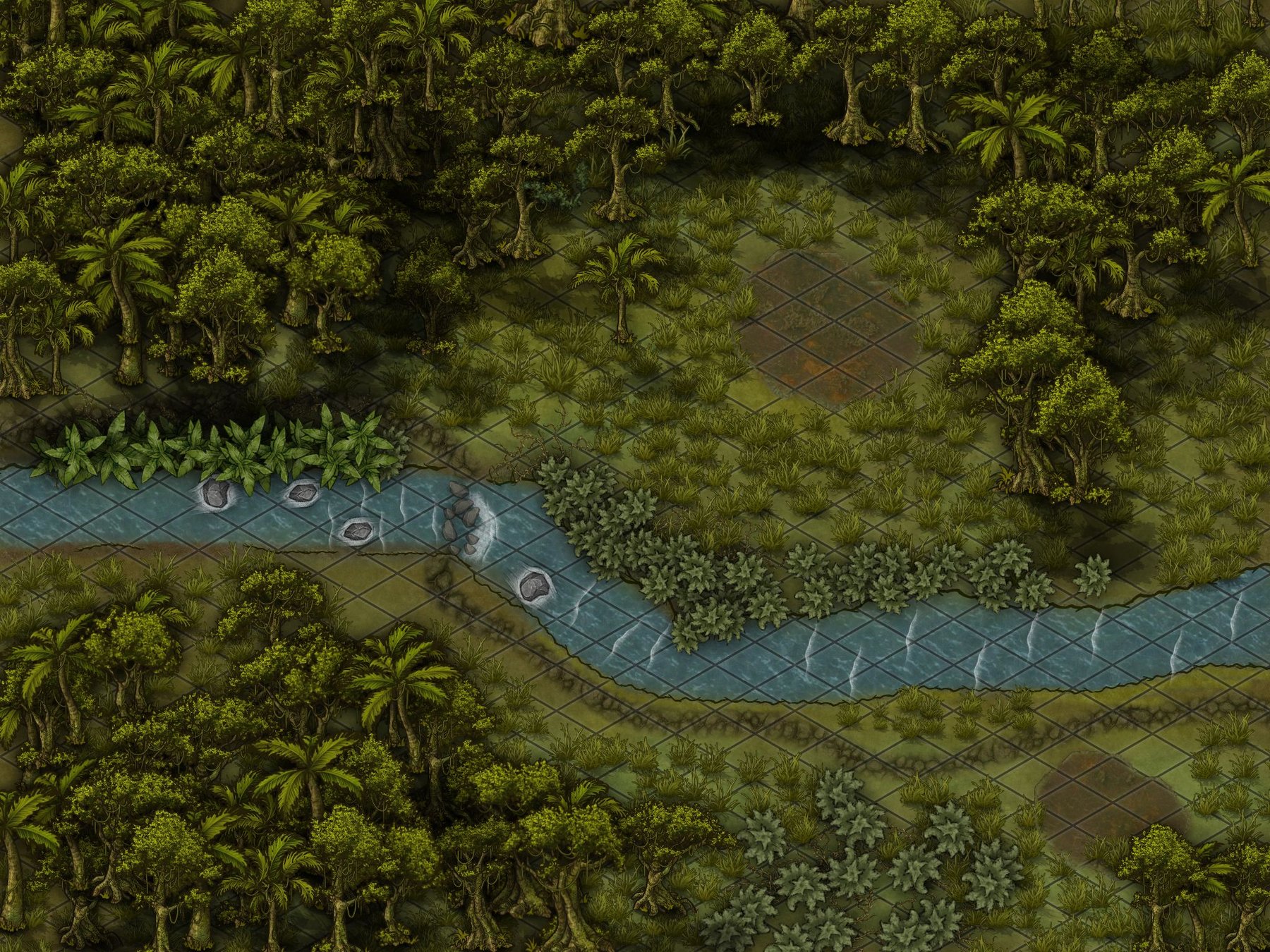 Jungle river ambush | Inkarnate - Create Fantasy Maps Online