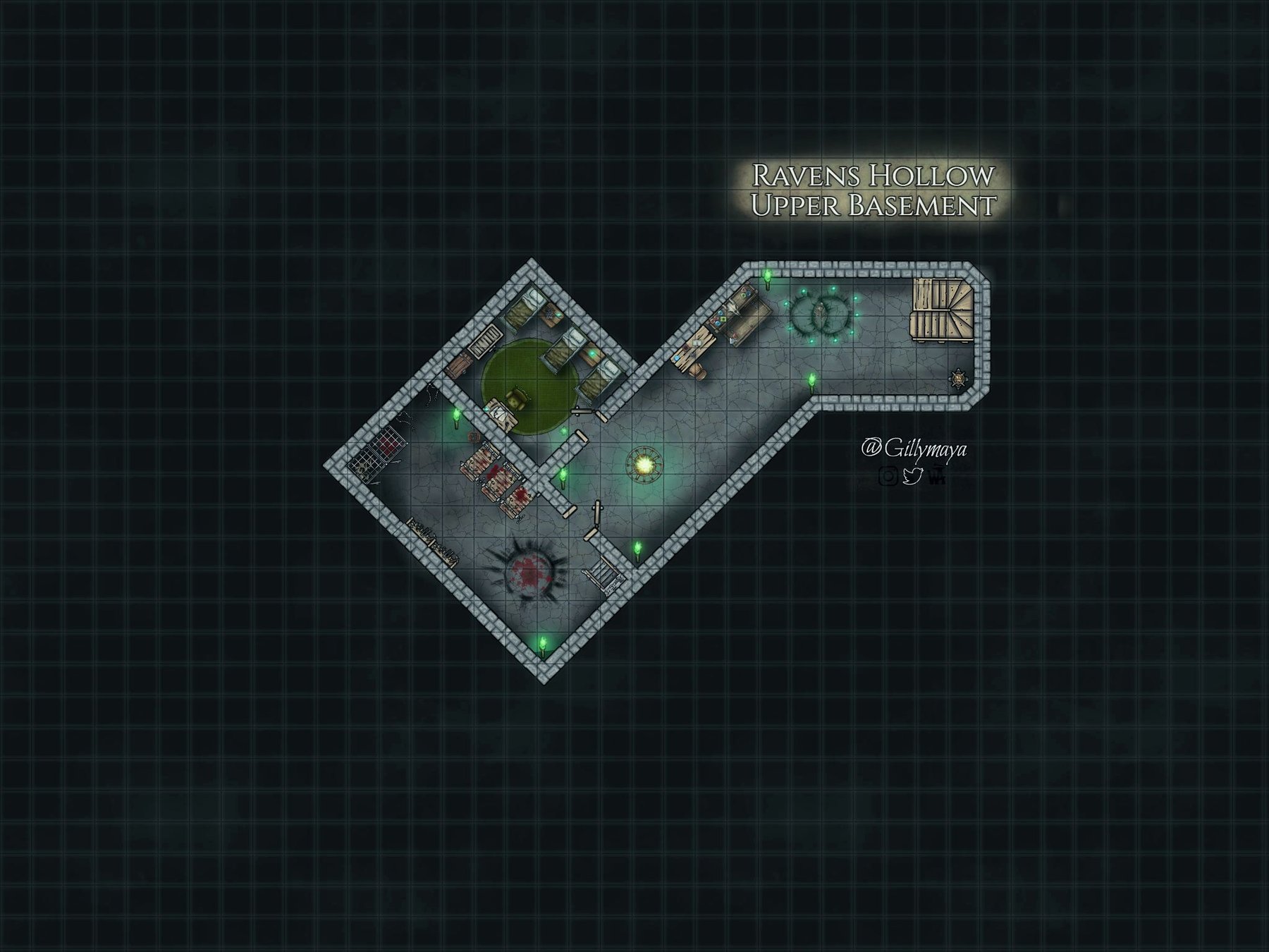 Ravens Hollow Upper Basement (With Grid) | Inkarnate - Create Fantasy ...