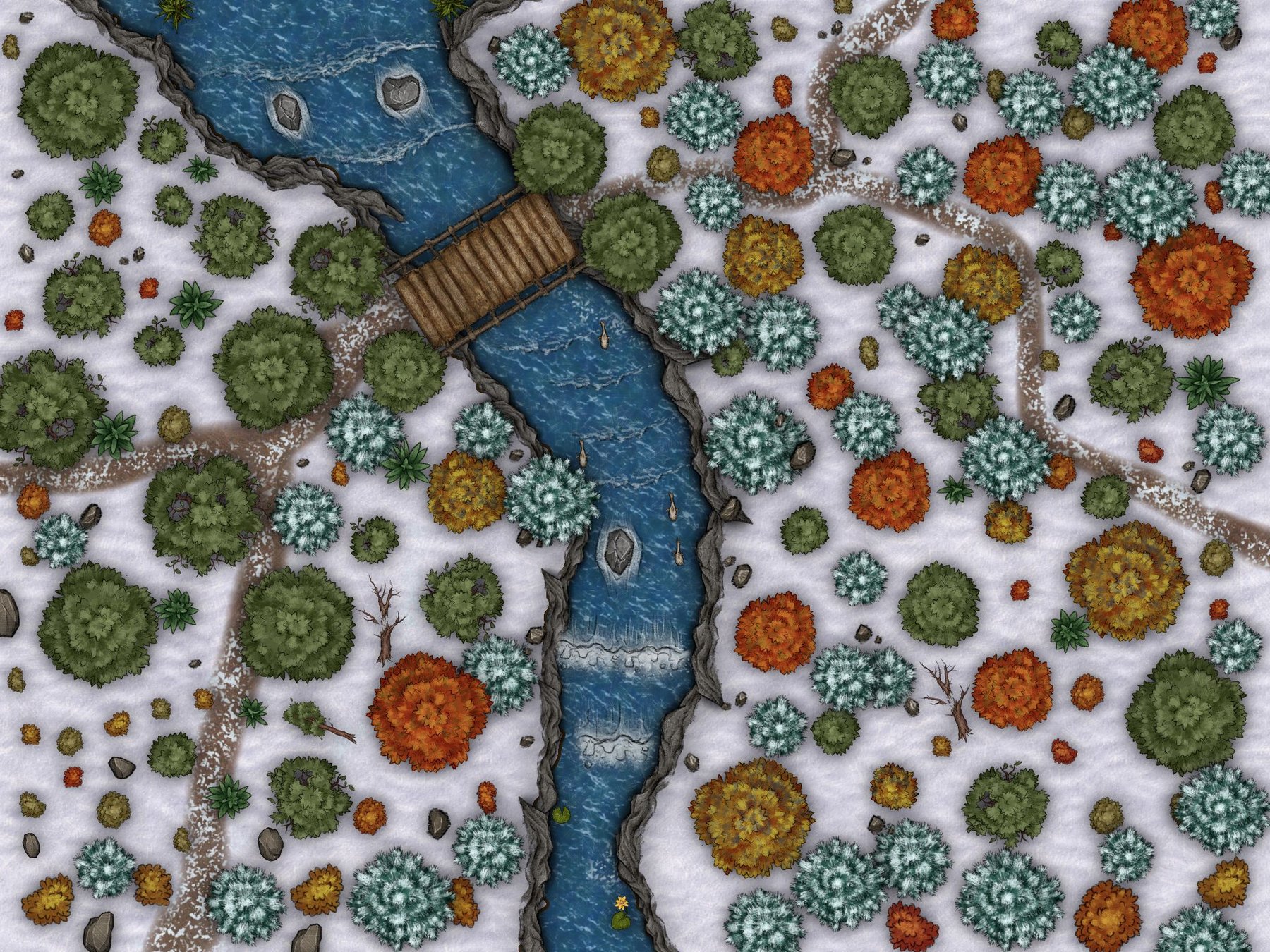 Snow Forest Bridge | Inkarnate - Create Fantasy Maps Online