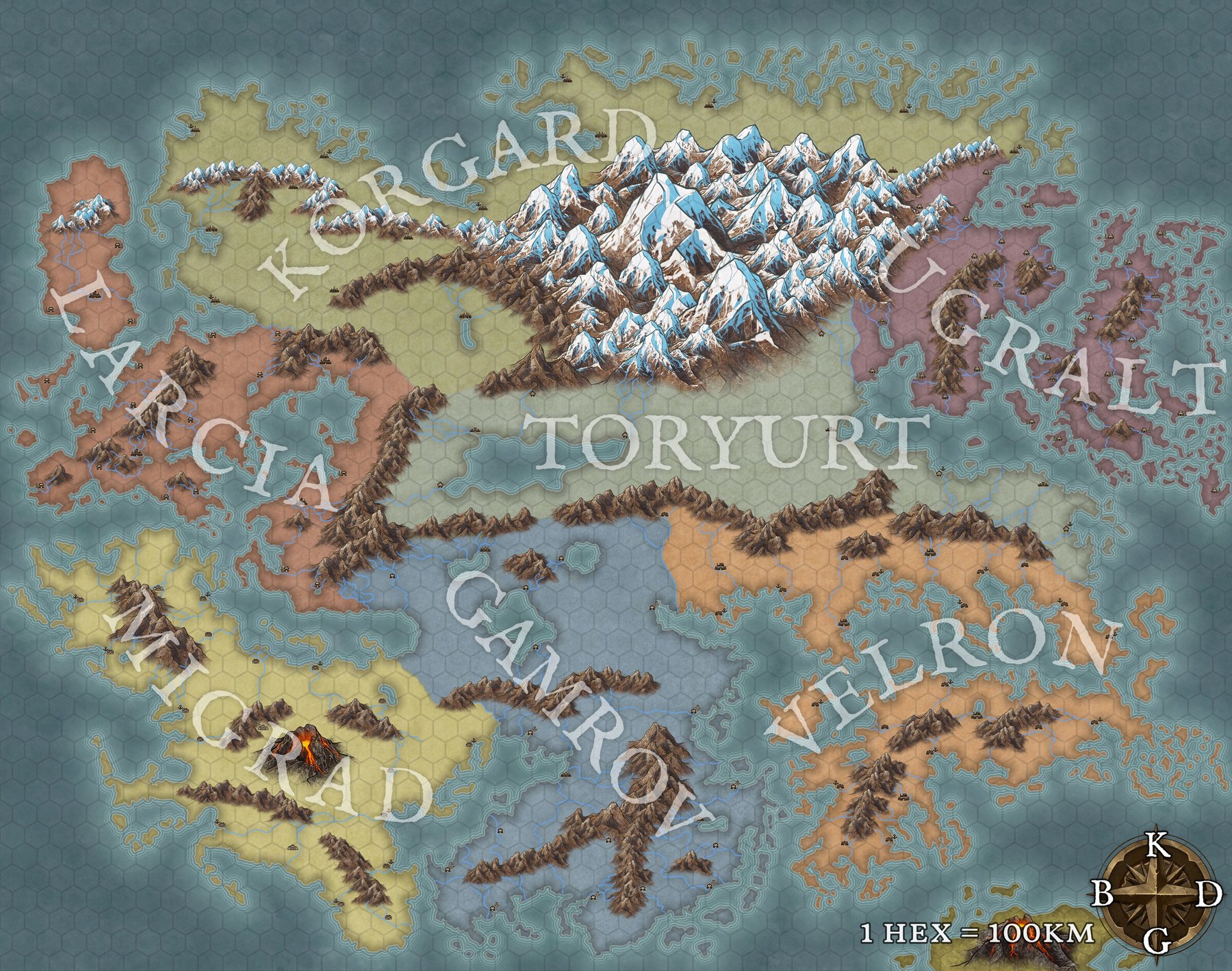 The 7 Realms Continent | Inkarnate - Create Fantasy Maps Online