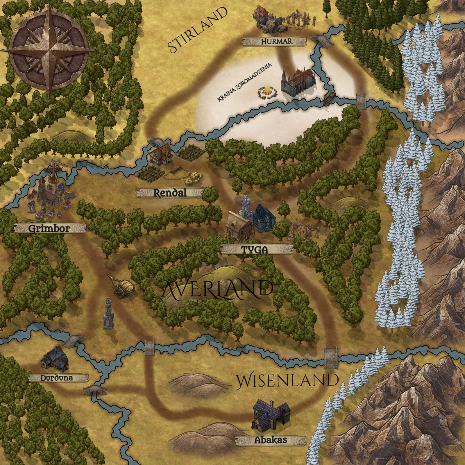 Averland map, made for my own Warhammer scenario. | Inkarnate - Create ...