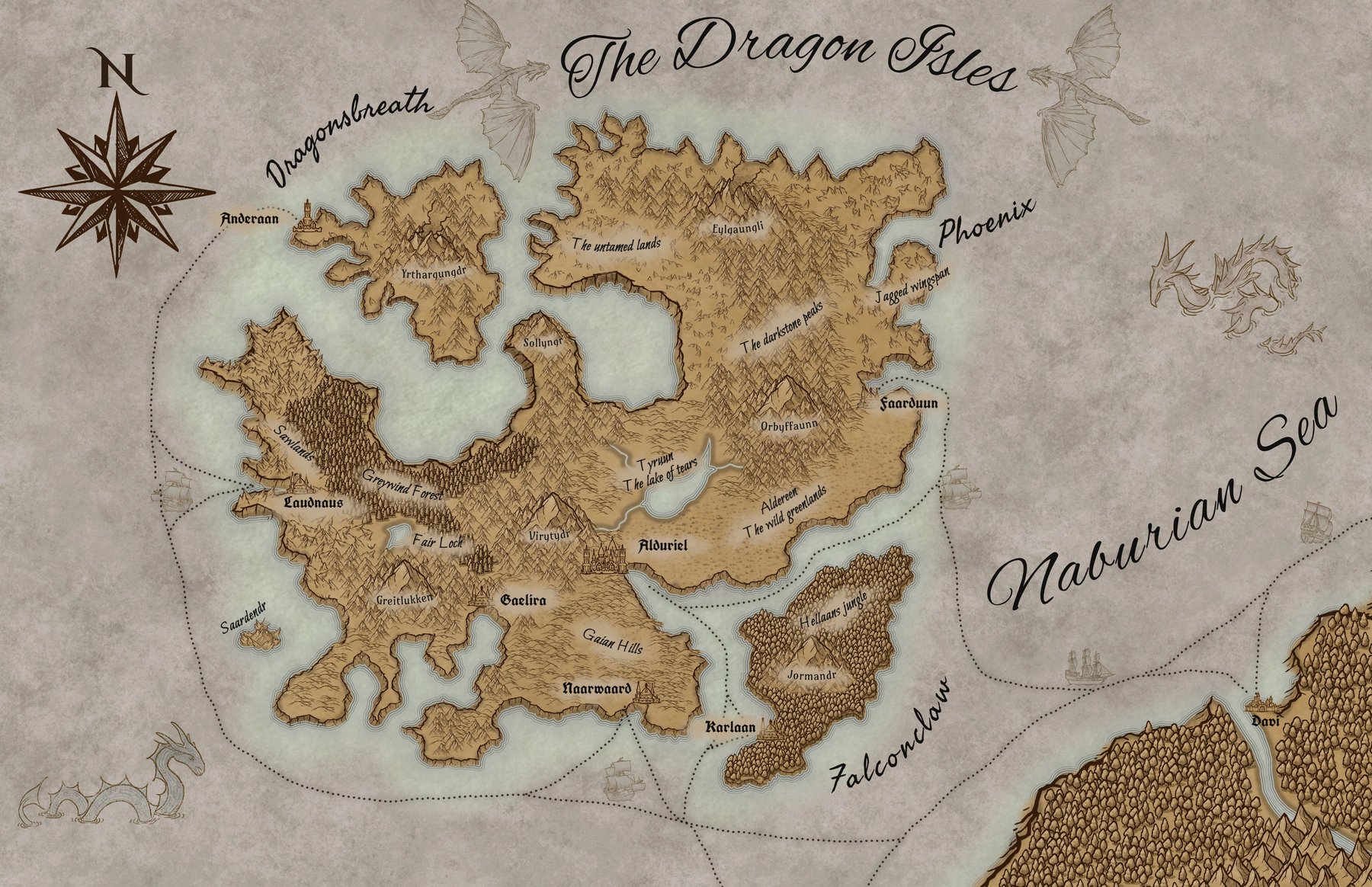 The Dragon Isles | Inkarnate - Create Fantasy Maps Online