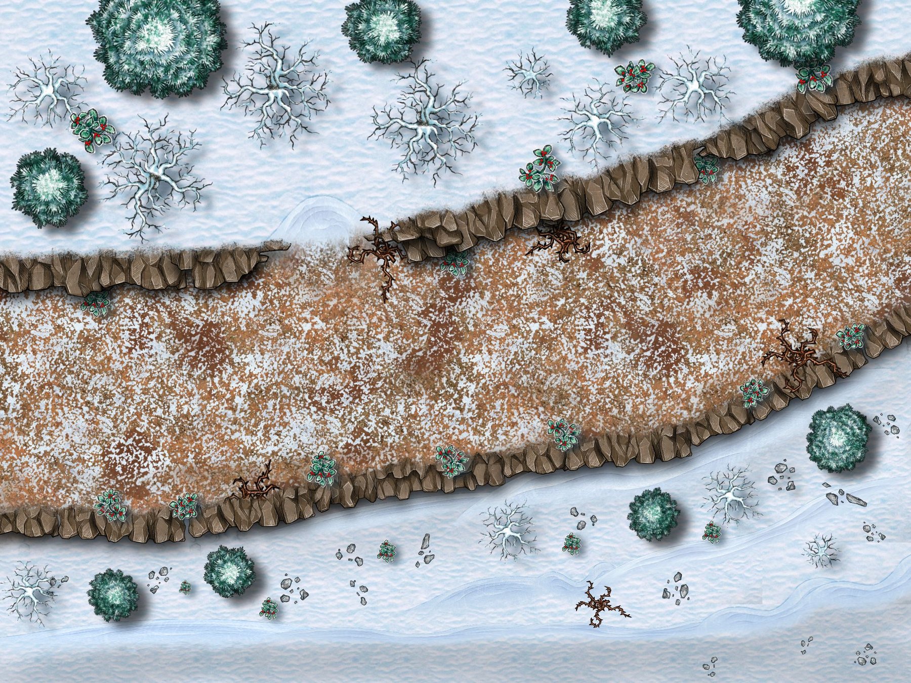 Snowy Cliff Road | Inkarnate - Create Fantasy Maps Online