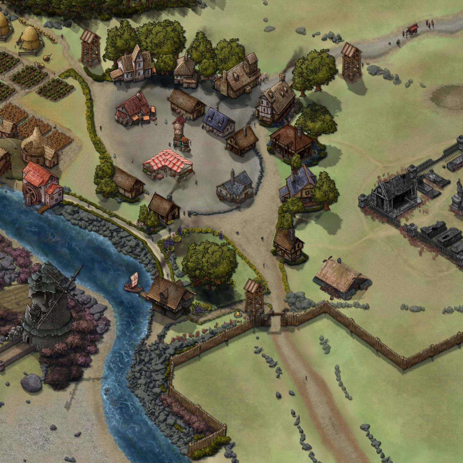 Mountain Village | Inkarnate - Create Fantasy Maps Online