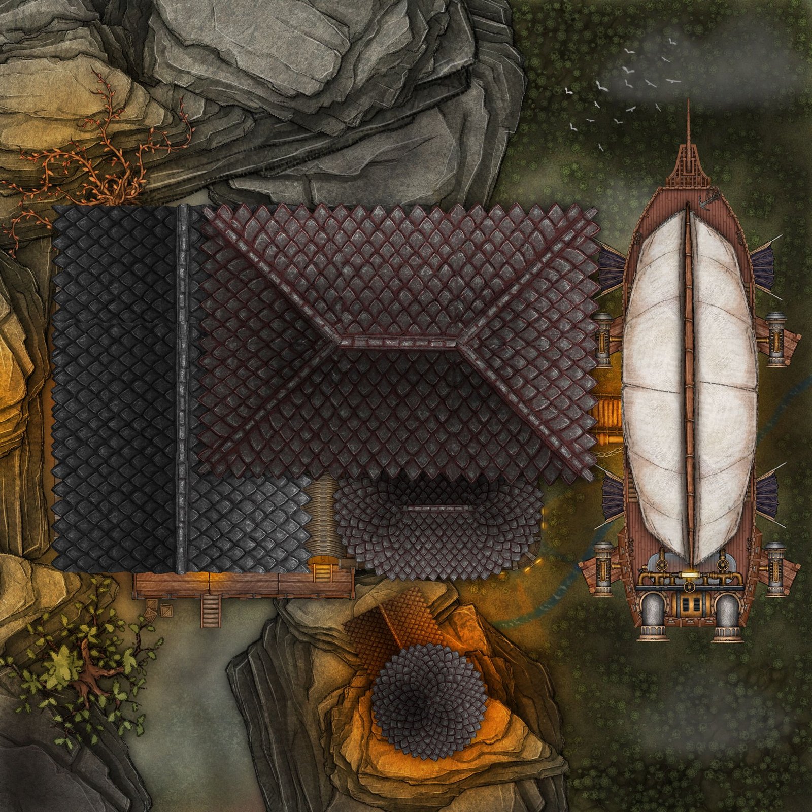 Airship Gas Station & Rest Stop with Roof | Inkarnate - Create Fantasy ...