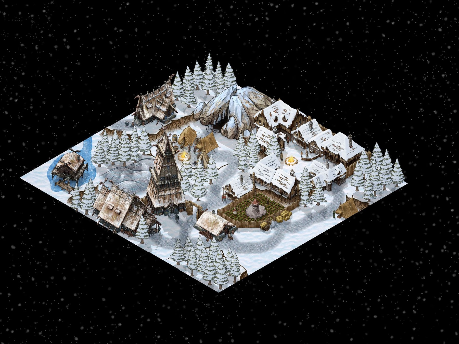 Isometric winterland | Inkarnate - Create Fantasy Maps Online