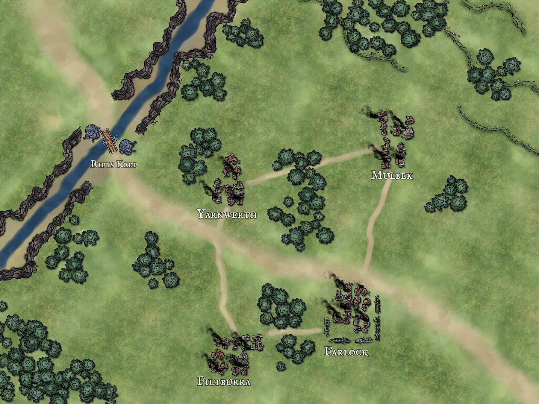 Villages around the Rift | Inkarnate - Create Fantasy Maps Online