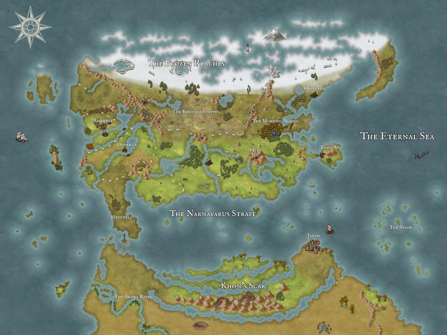 Peninsular World with Features and Border | Inkarnate - Create Fantasy ...