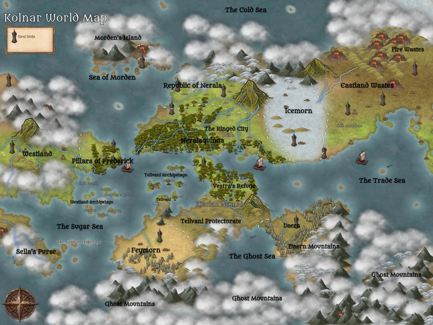 Kolnar World Map | Inkarnate - Create Fantasy Maps Online