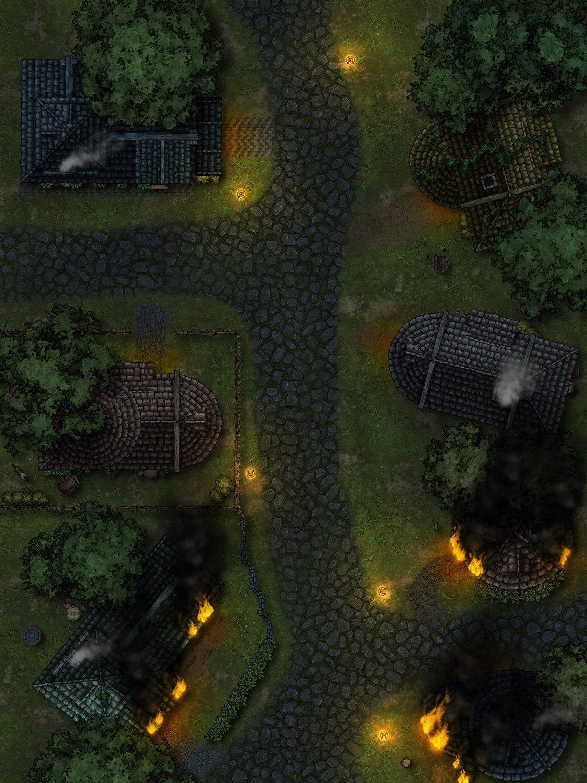 Village Street #1 (Raid) | Inkarnate - Create Fantasy Maps Online