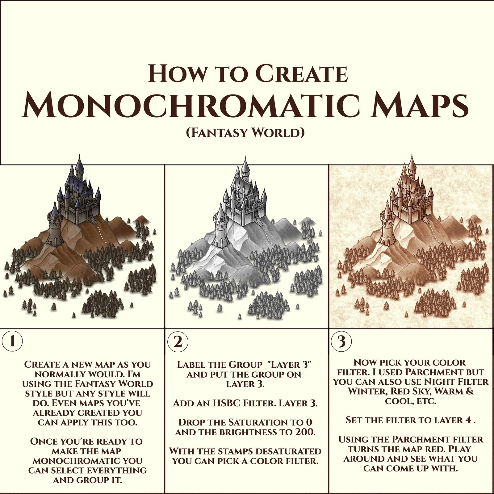 Guide: How to Create Monochromatic Maps | Inkarnate - Create Fantasy ...