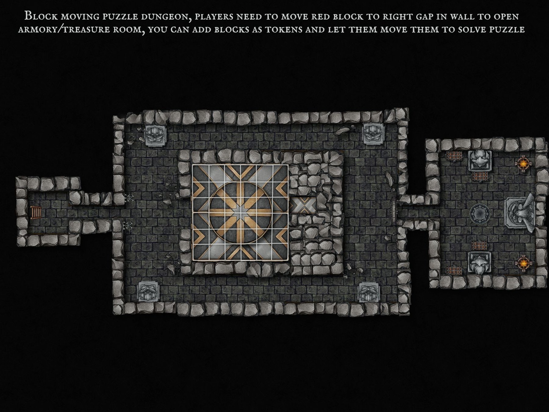 Armory puzzle map in dungeon | Inkarnate - Create Fantasy Maps Online