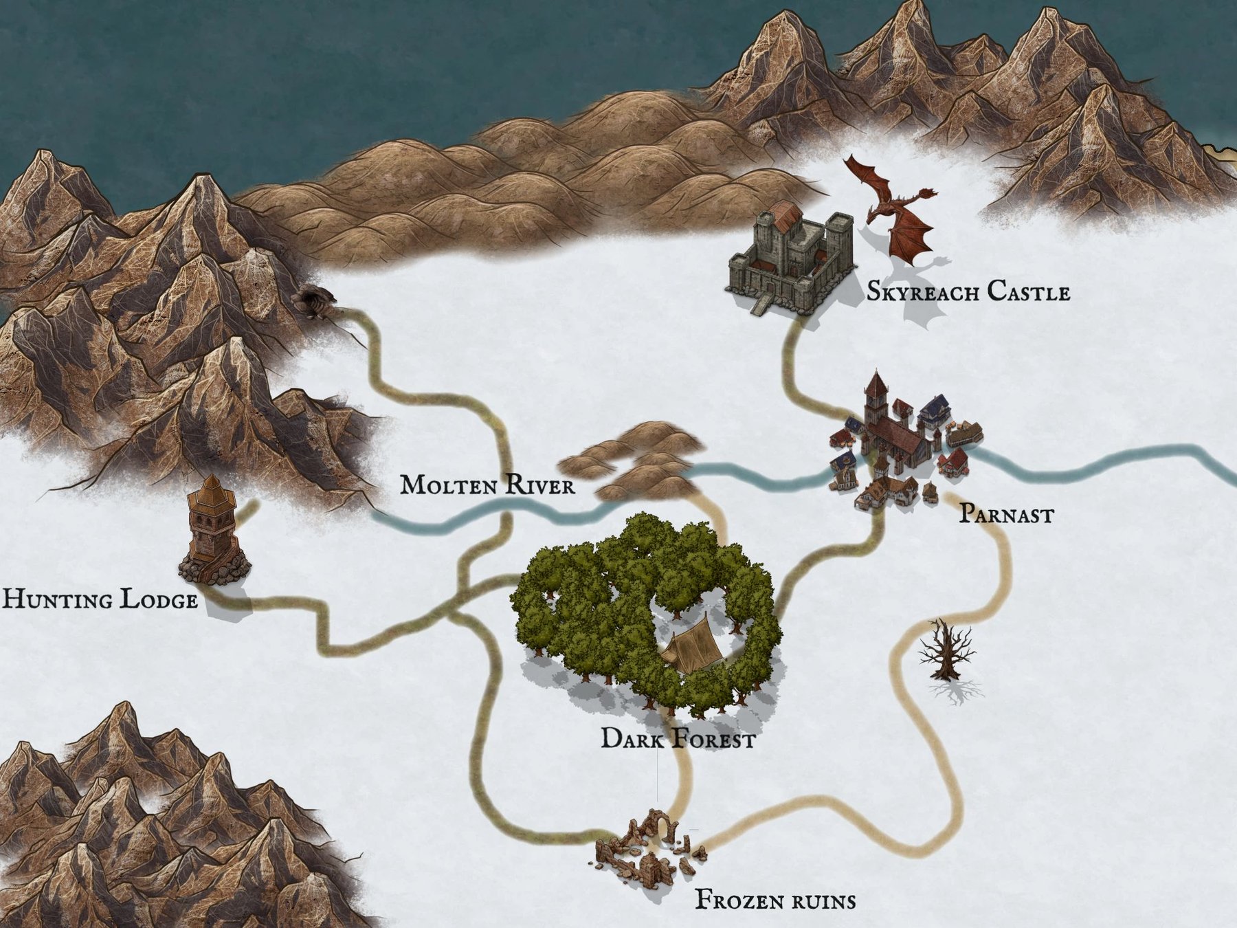 Parnast region - Hunting Lodge - Skyreach castle | Inkarnate - Create ...