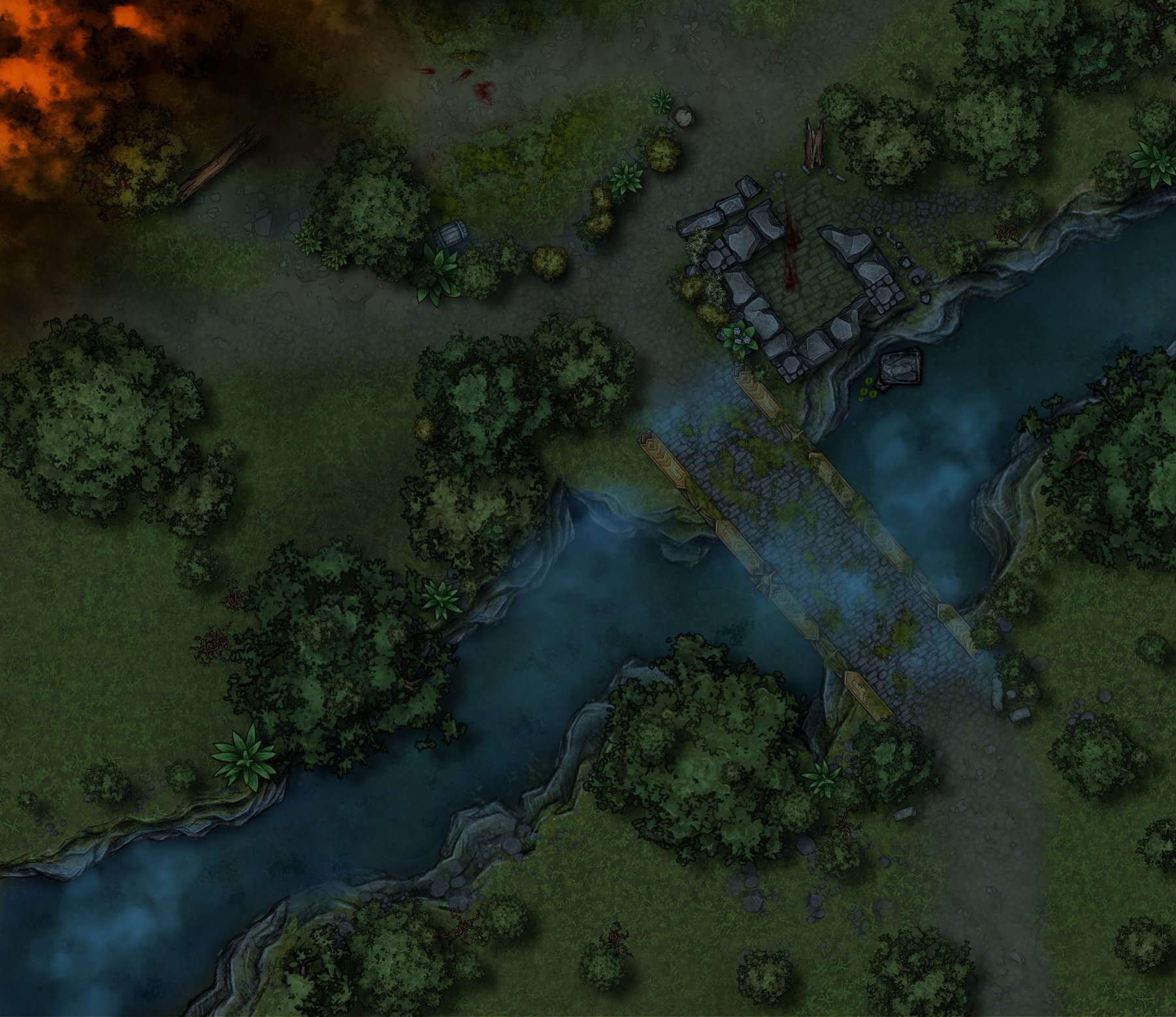 Village Road Next to River (Raid) | Inkarnate - Create Fantasy Maps Online