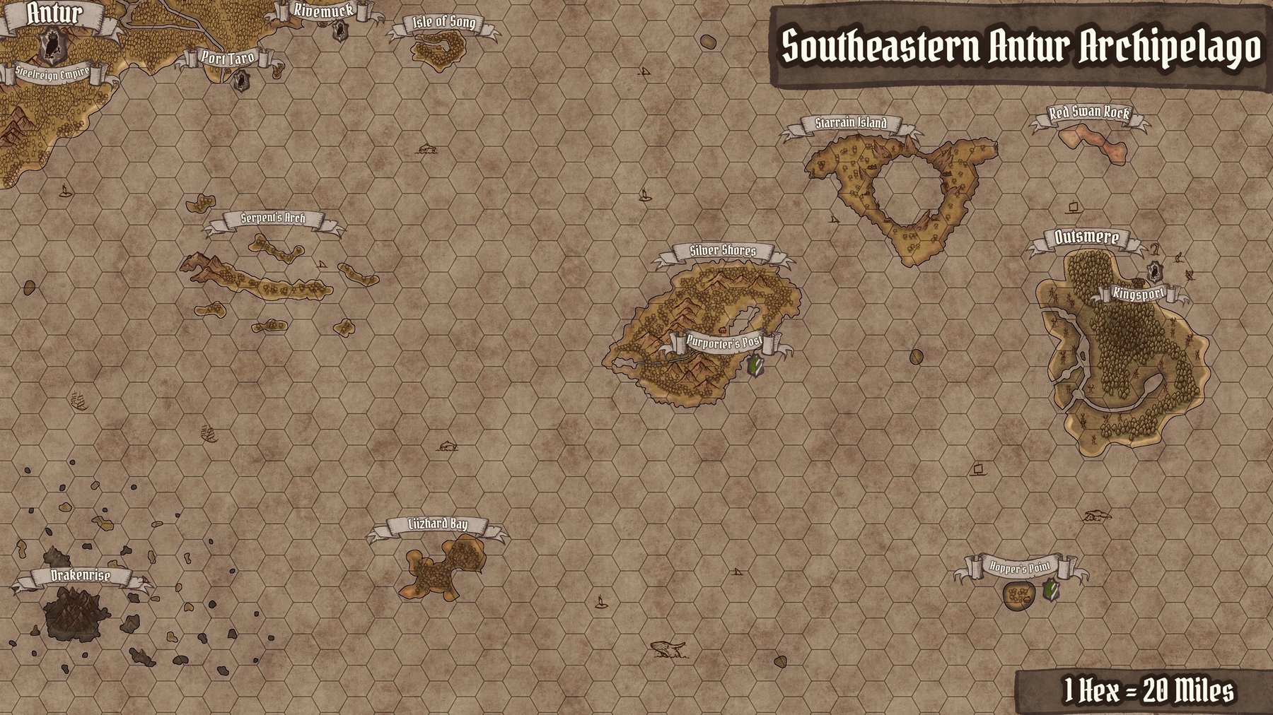 Southeastern Antur Archipelago | Inkarnate - Create Fantasy Maps Online