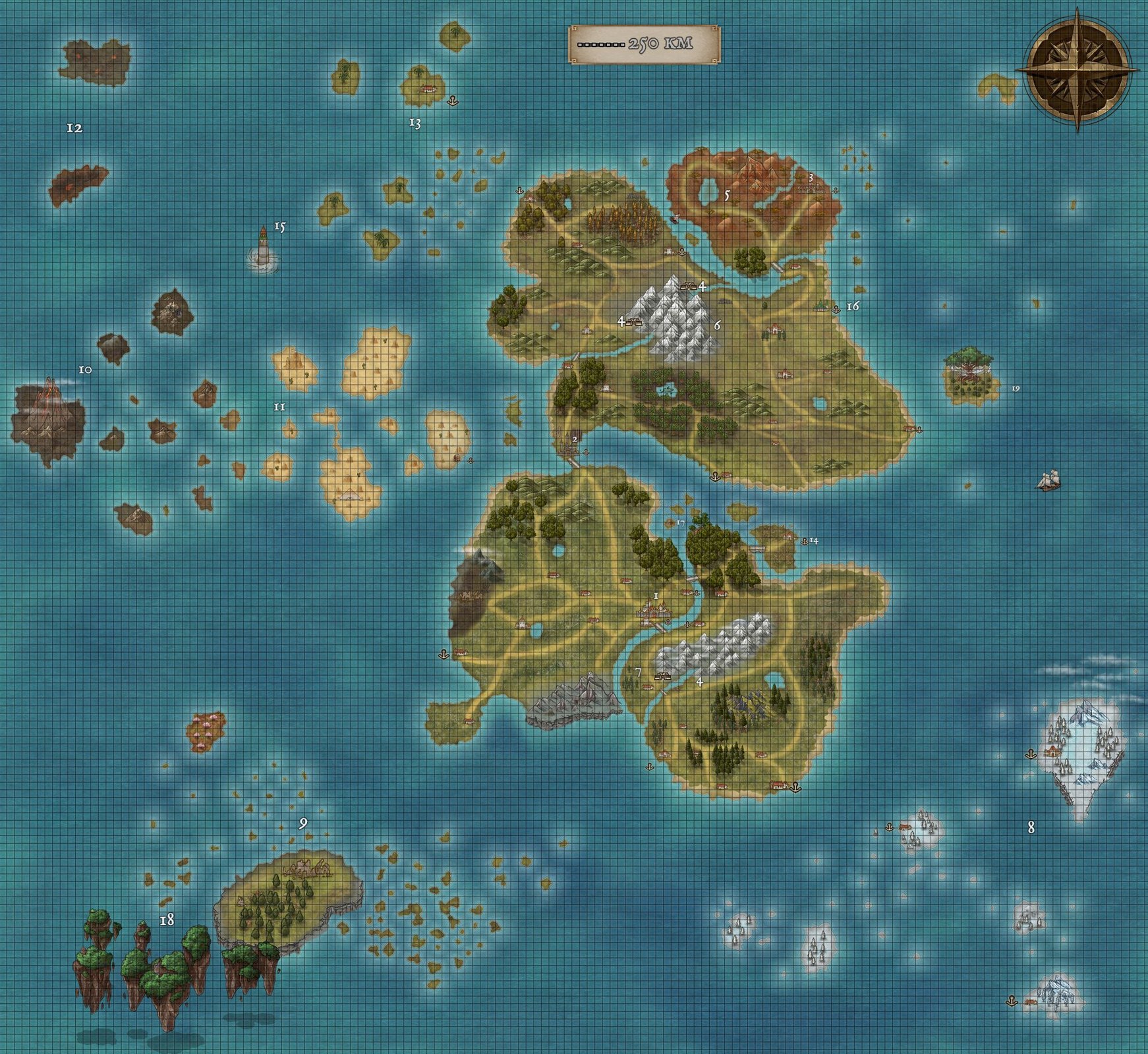 continent of lotara | Inkarnate - Create Fantasy Maps Online