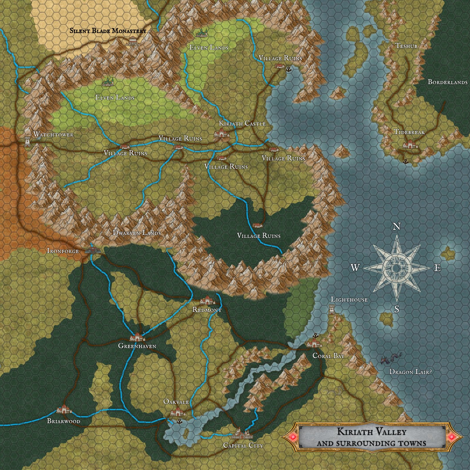 Kiriath Valley and Surrounding Towns | Inkarnate - Create Fantasy Maps ...