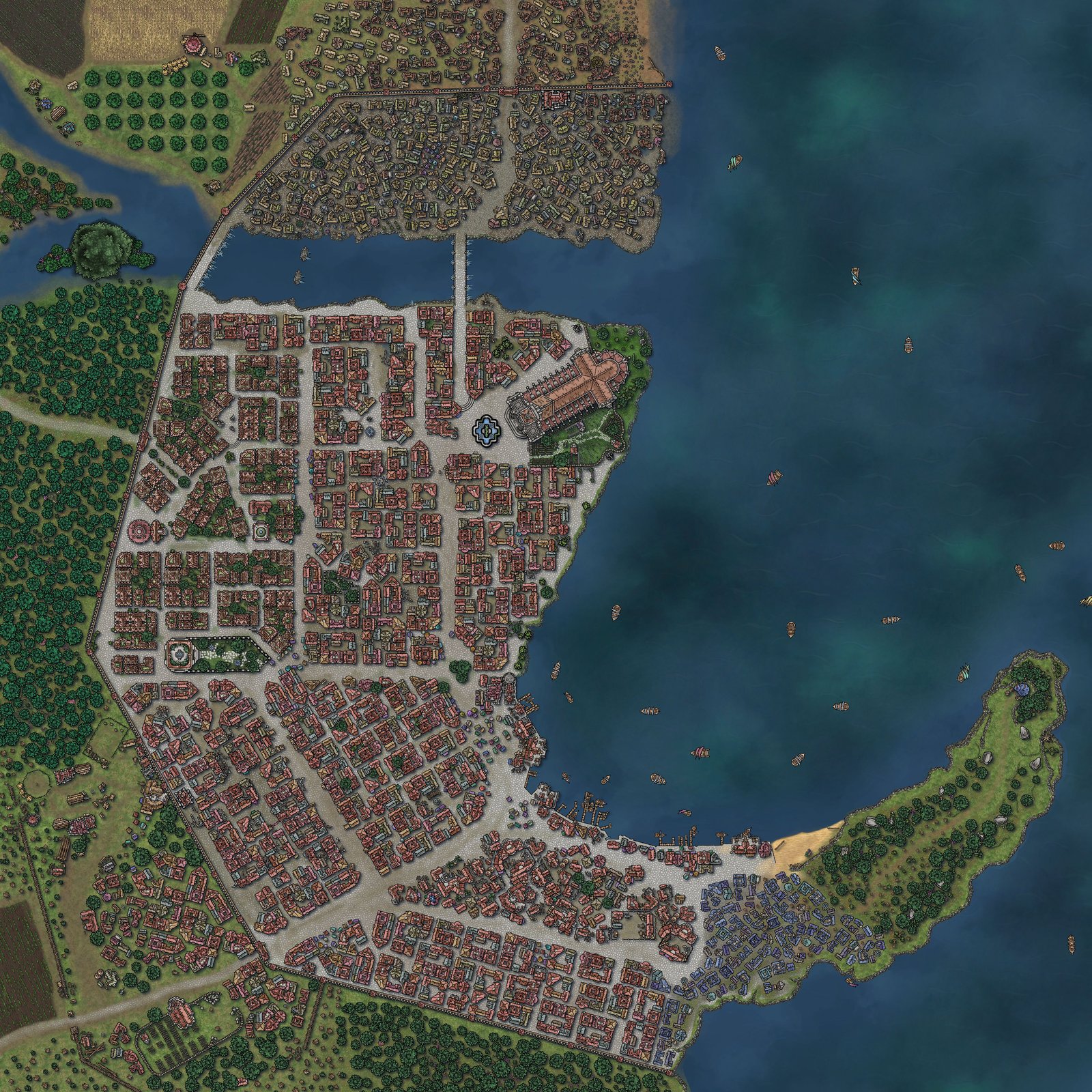 Expanding Port City Kleinsandwitz | Inkarnate - Create Fantasy Maps Online