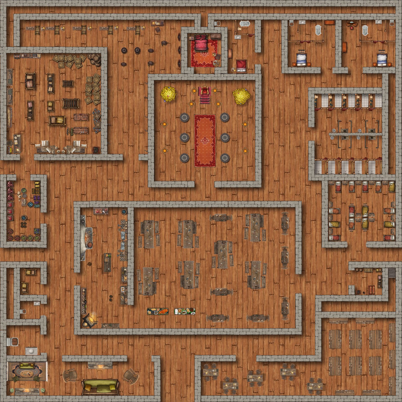 Evil NPC's Stronghold 60x60 | Inkarnate - Create Fantasy Maps Online