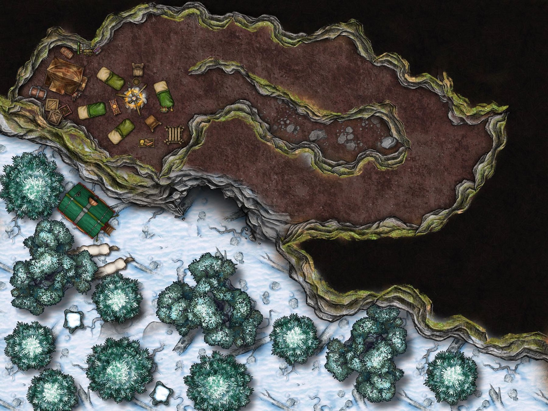 Winter Cave Camp | Inkarnate - Create Fantasy Maps Online