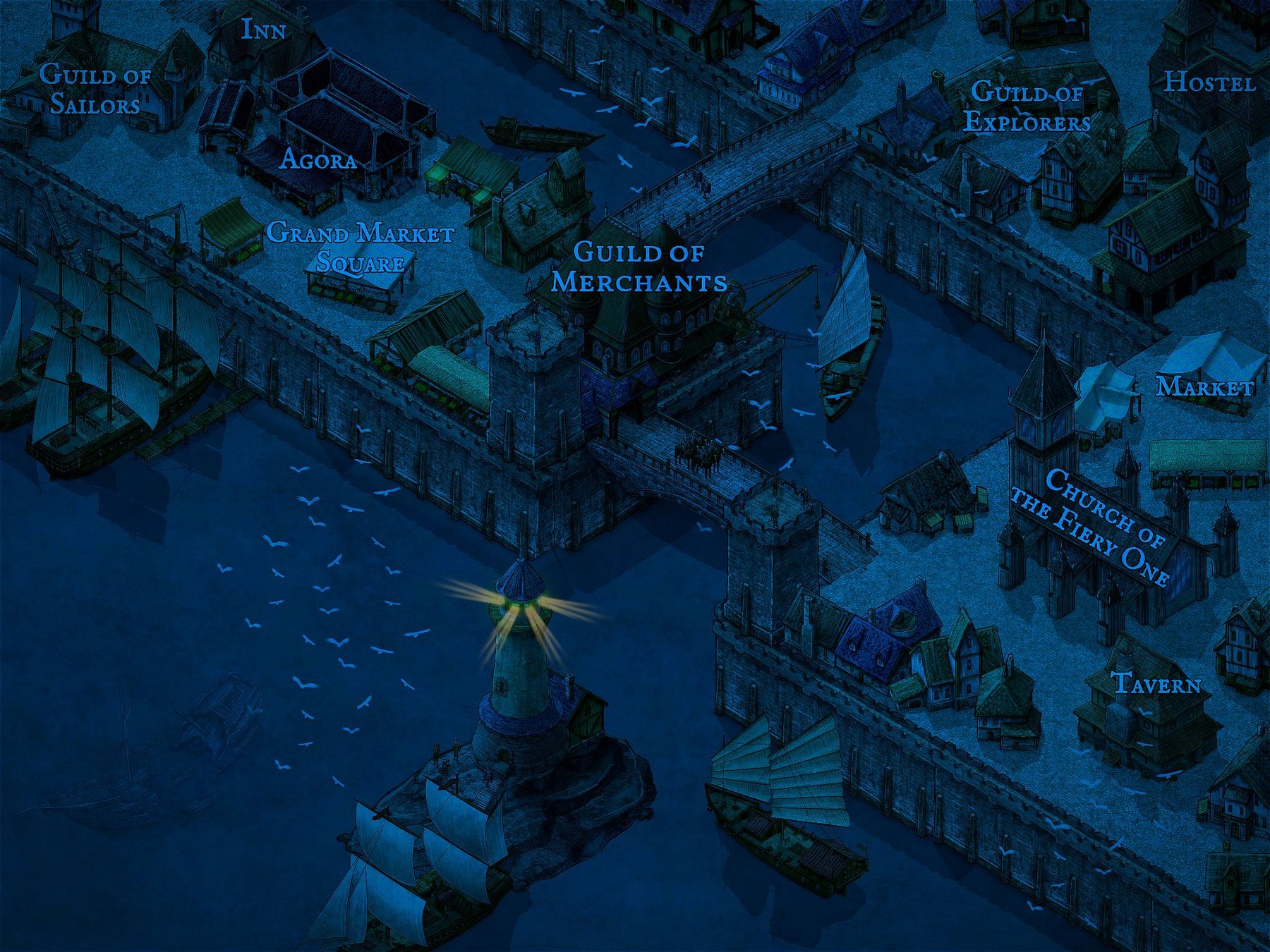 Harbor night | Inkarnate - Create Fantasy Maps Online