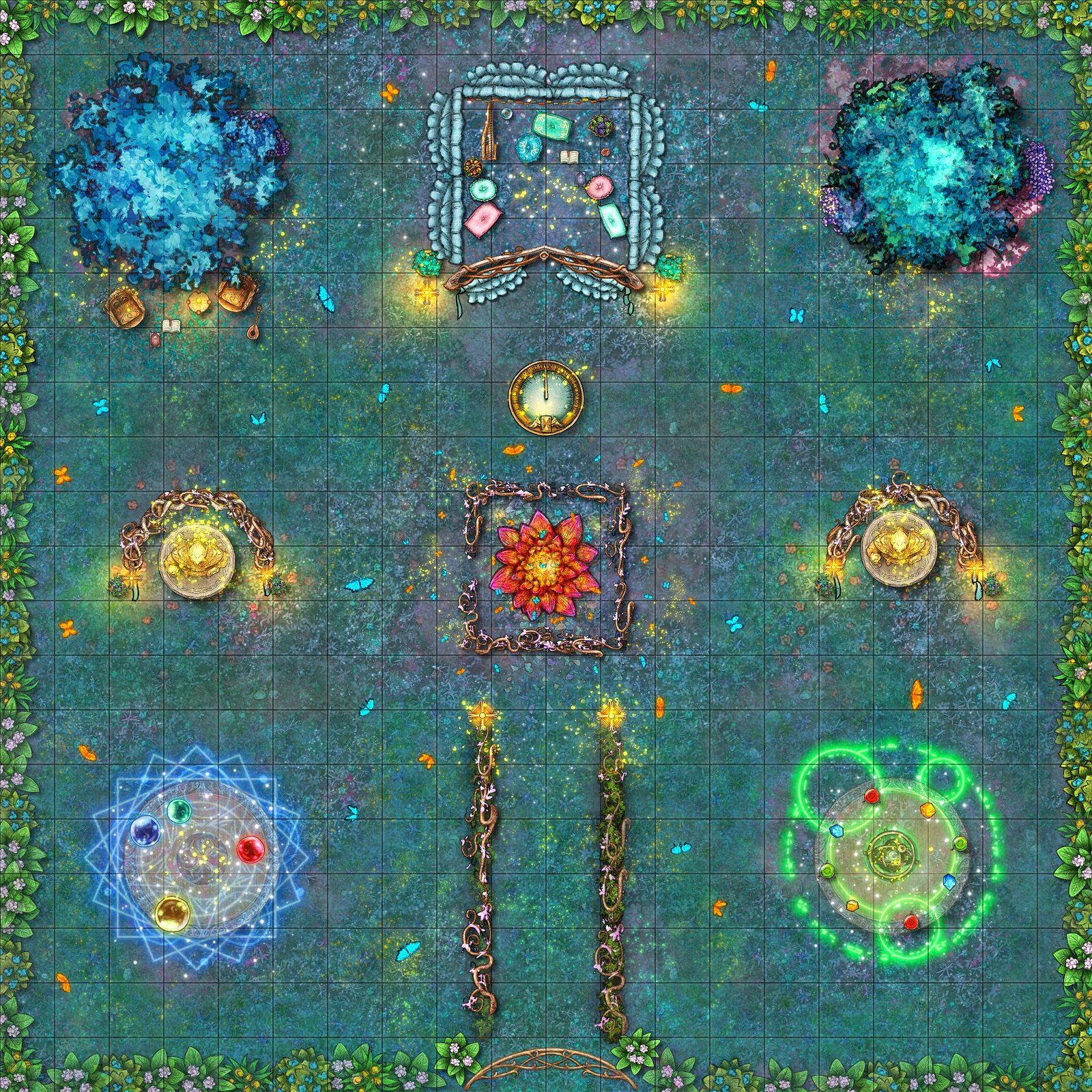 Enchanted Garden Grid | Inkarnate - Create Fantasy Maps Online