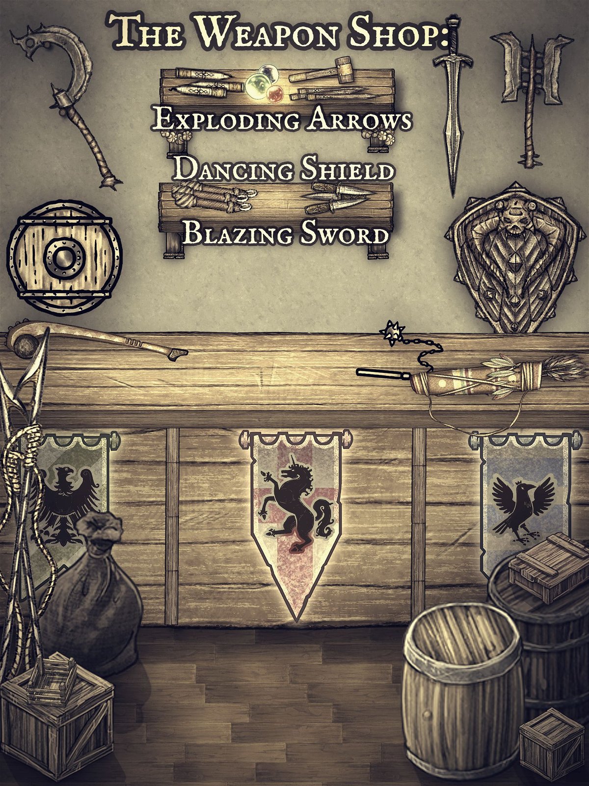 Weapons Shop Scene | Inkarnate - Create Fantasy Maps Online