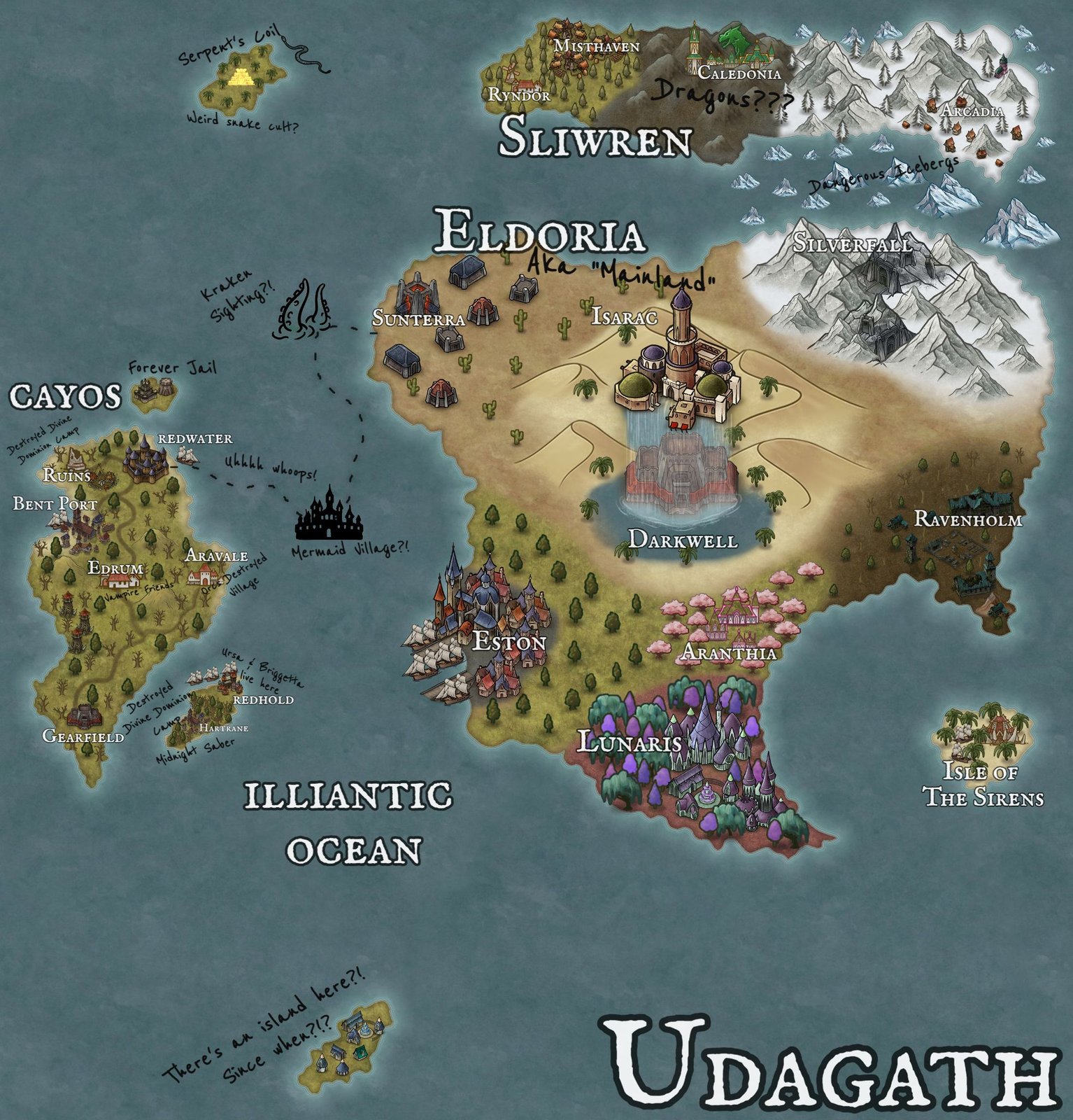Udagath World Map Completed | Inkarnate - Create Fantasy Maps Online