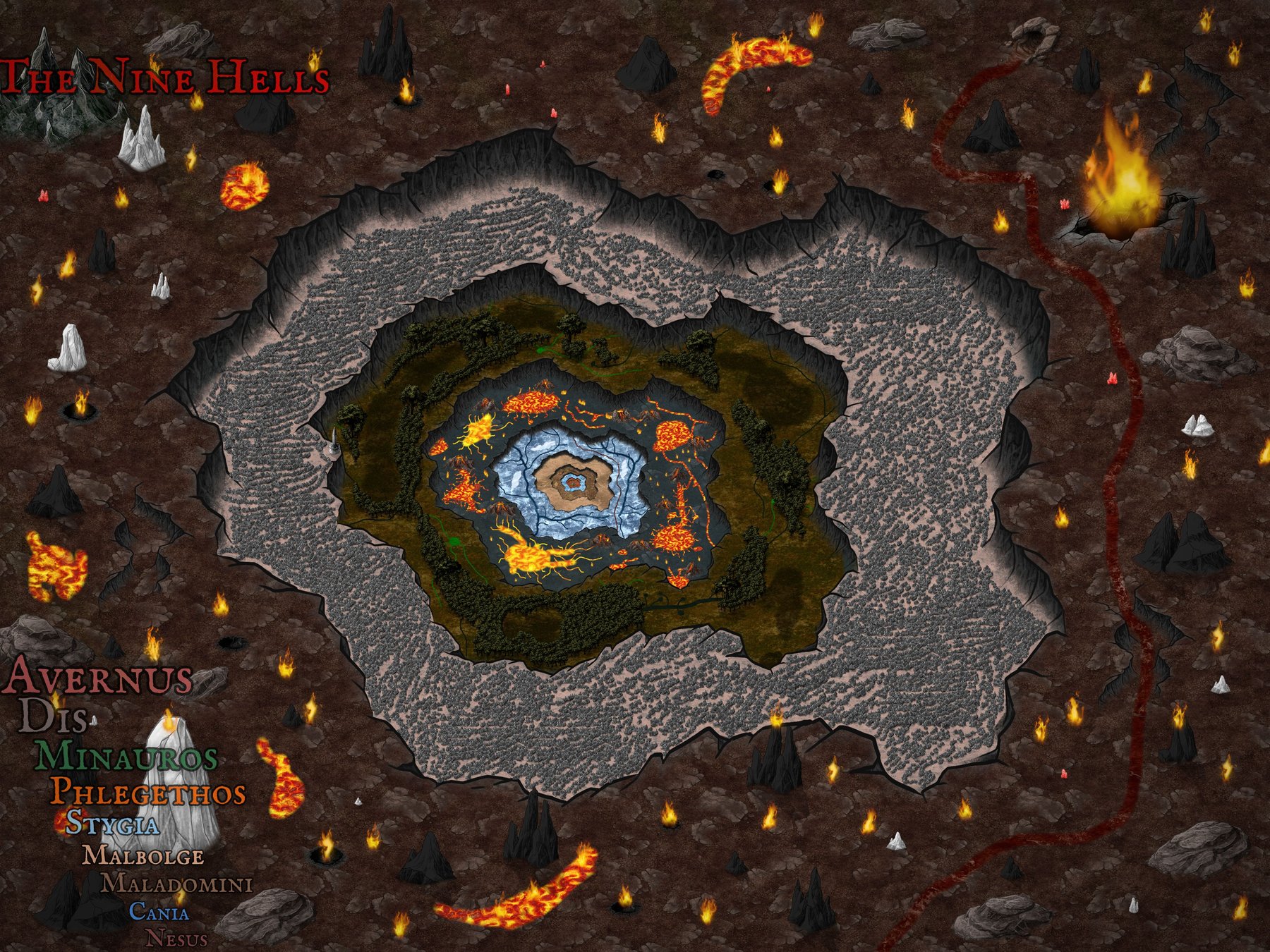 The Nine Hells | Inkarnate - Create Fantasy Maps Online