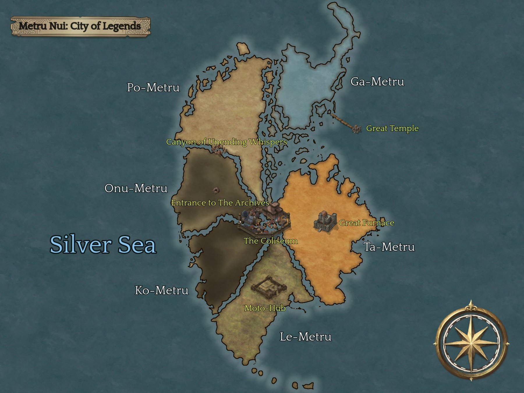 Metru Nui: City of Legends | Inkarnate - Create Fantasy Maps Online