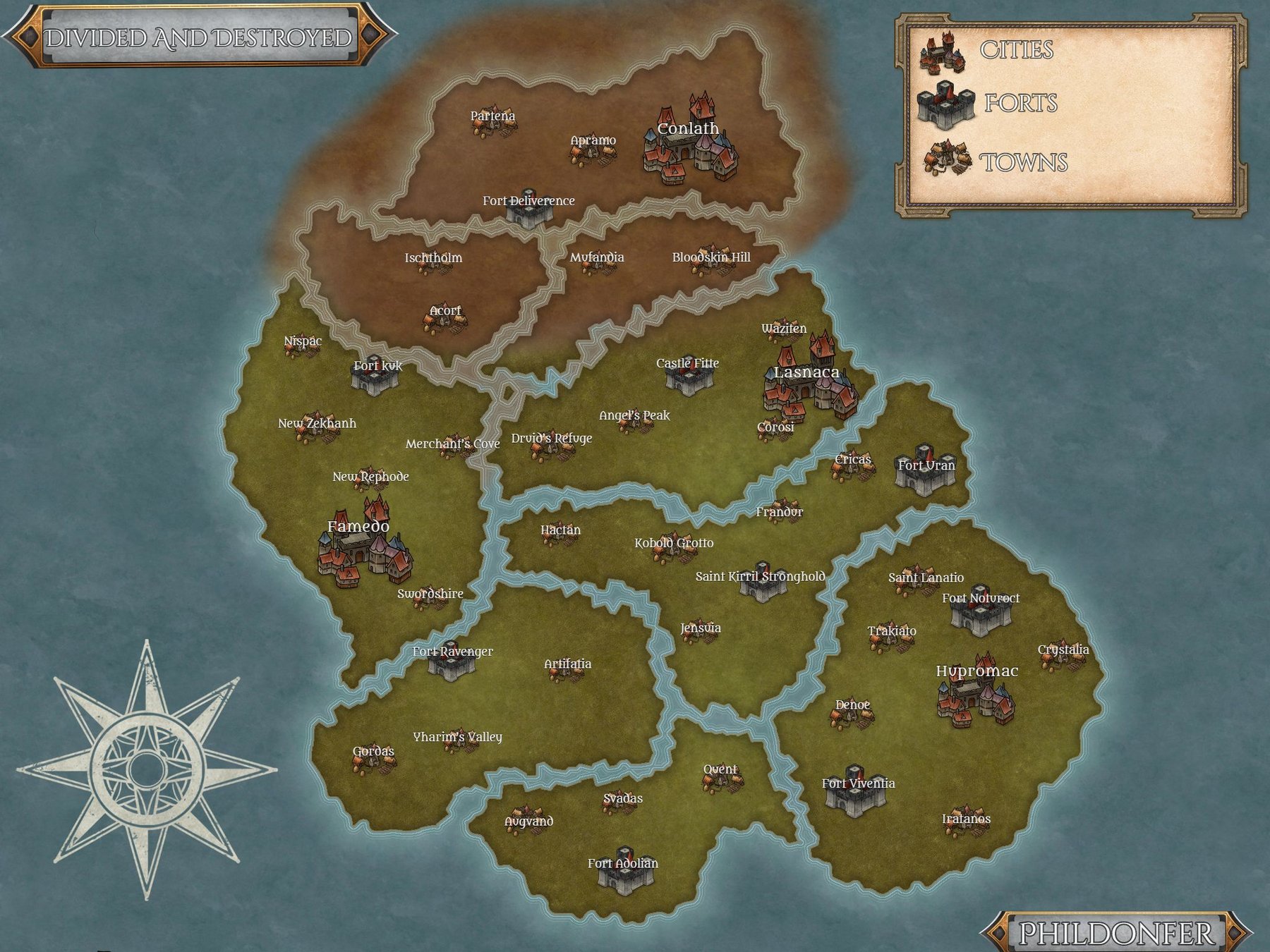 The Shattered Lands | Inkarnate - Create Fantasy Maps Online
