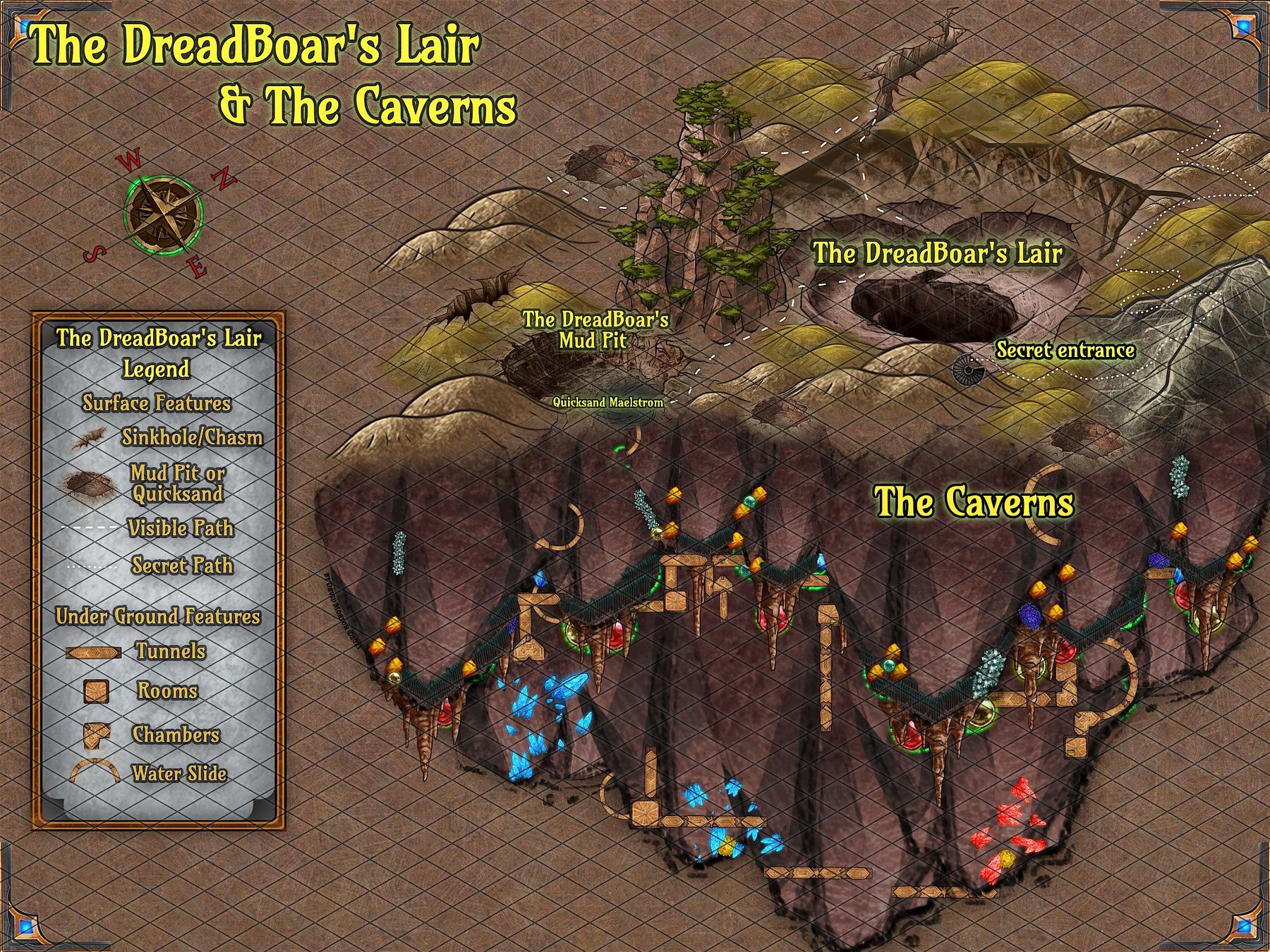 The DreadBoar's Lair & The Caverns | Inkarnate - Create Fantasy Maps Online