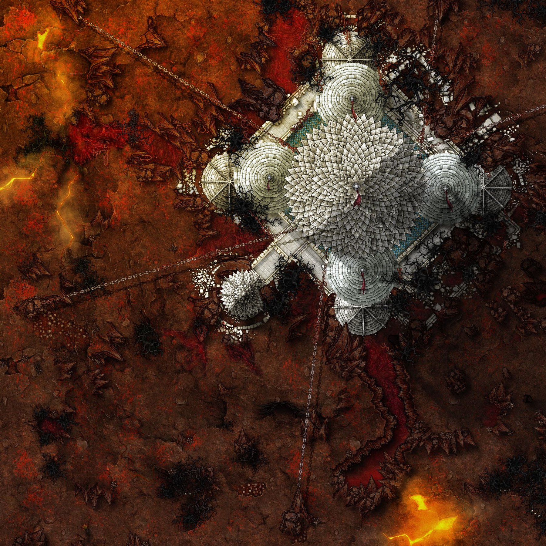 The Bleeding Citadel at The Scab, Avernus, The Nine Hells | Inkarnate - Create Fantasy Maps Online