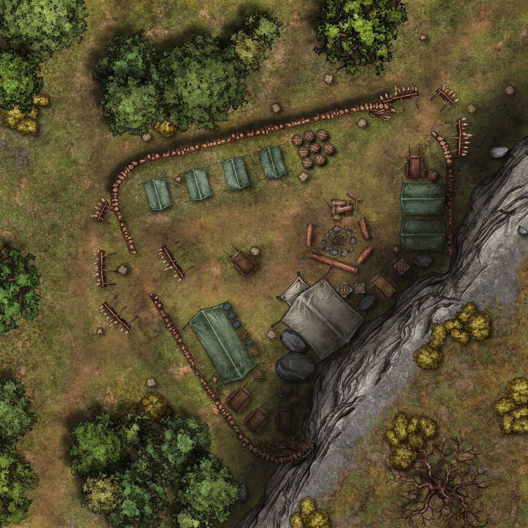 Encampment 25x25 | Inkarnate - Create Fantasy Maps Online