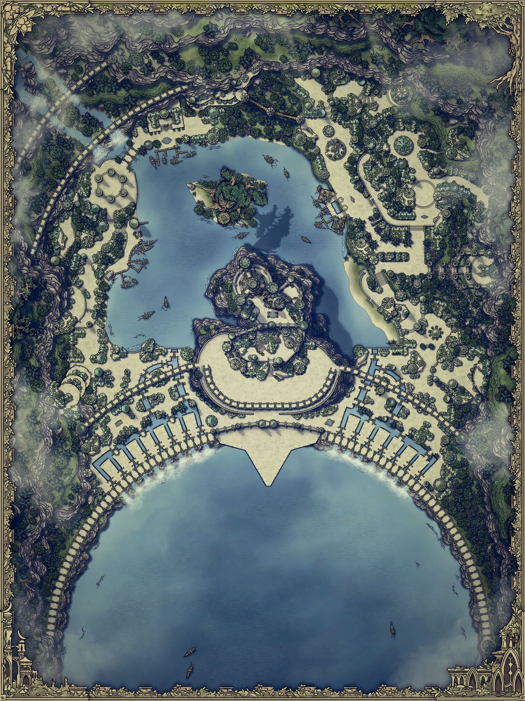 Elven Capital (Without Shadow) | Inkarnate - Create Fantasy Maps Online