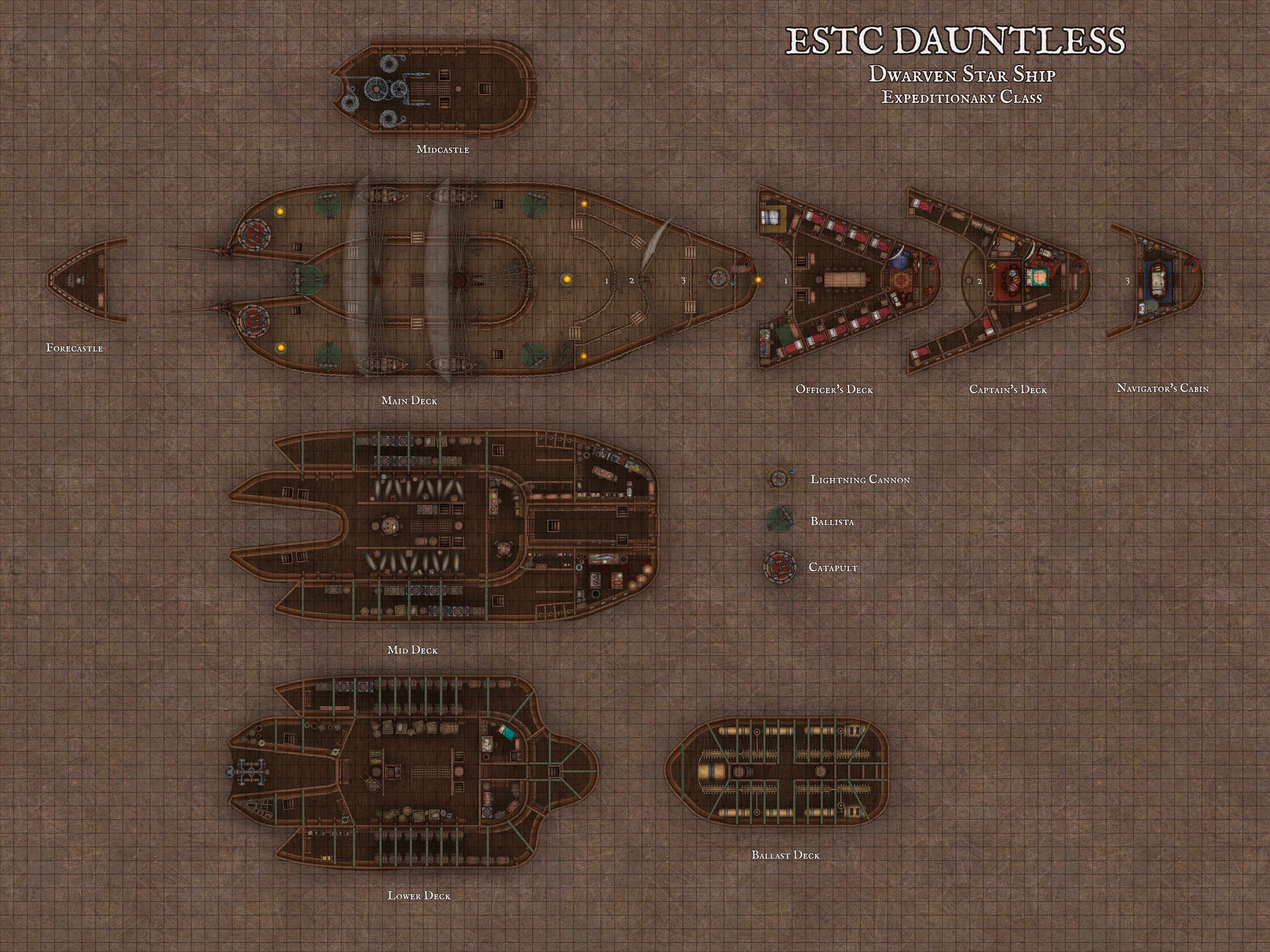 Dwarven Star Ship Tactical Layout | Inkarnate - Create Fantasy Maps Online