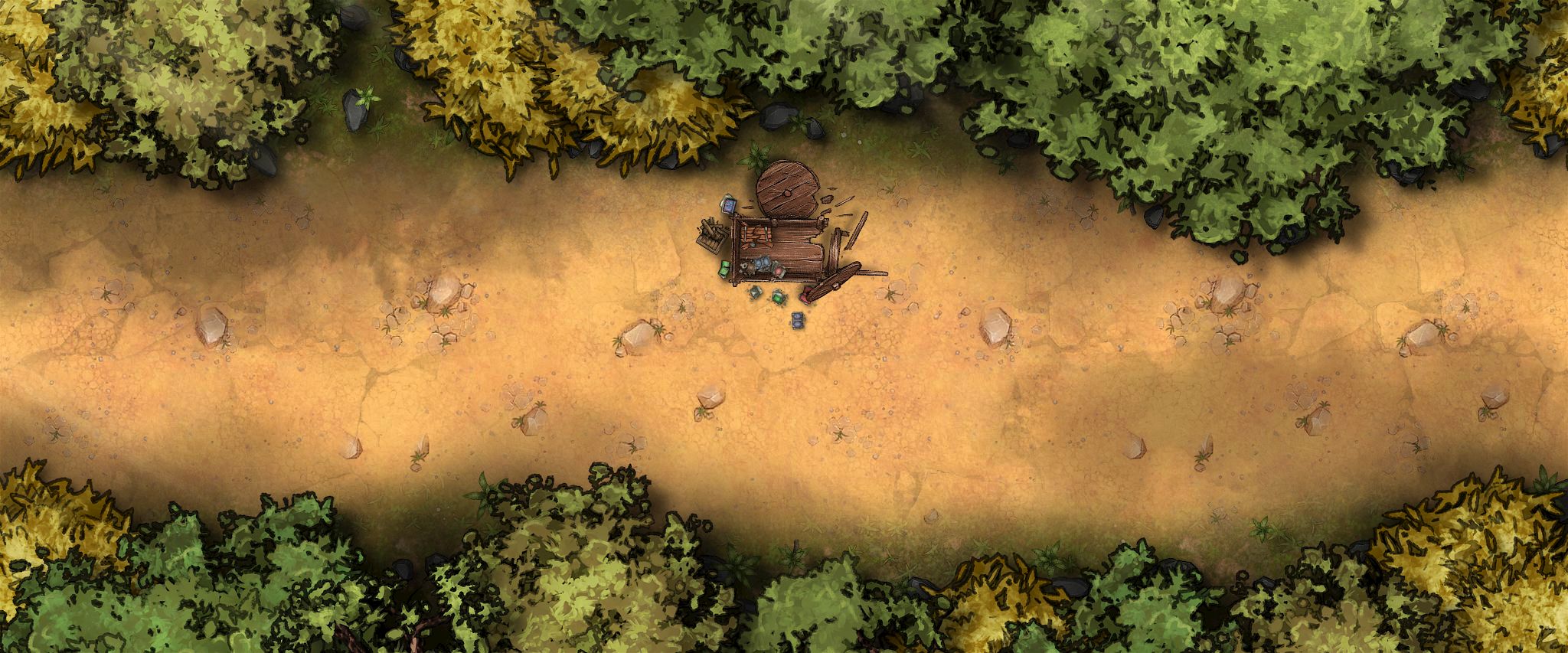 Broken Cart Road Encounter | Inkarnate - Create Fantasy Maps Online